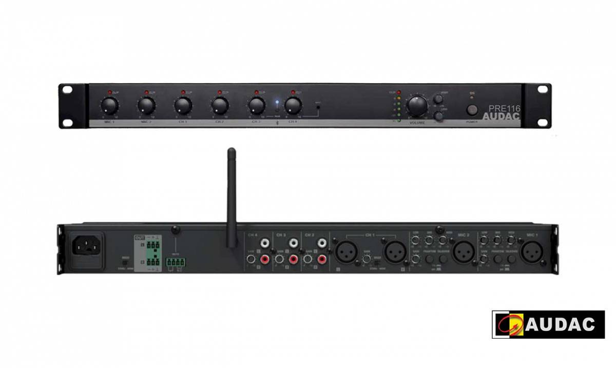 Audac PRE116 6 Channel stereo preamplifier - Doneo