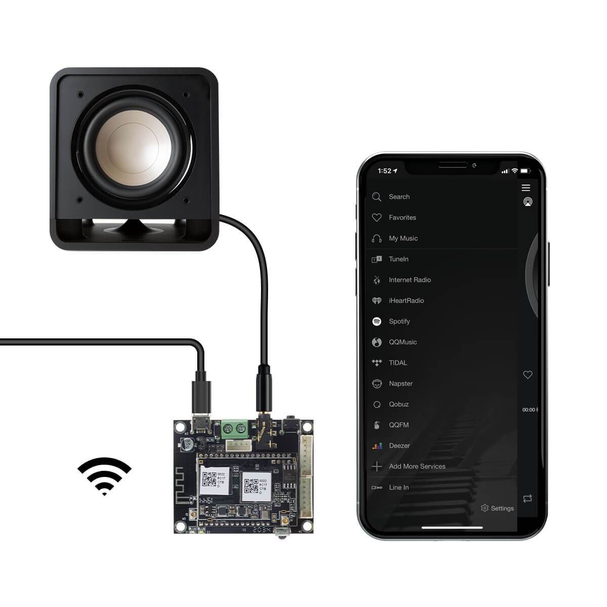WI-FI & Bluetooth Streamer Board (No Amp) - Arylic Up2Stream Mini V3 ...