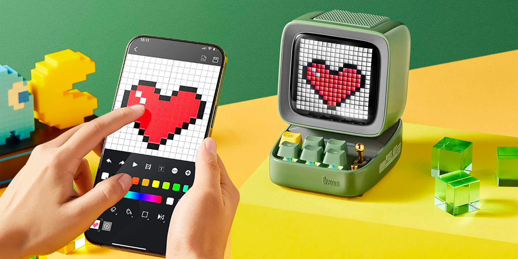 Divoom Ditoo Pro Bluetooth Speaker & Retro Pixel Art Game - Doneo