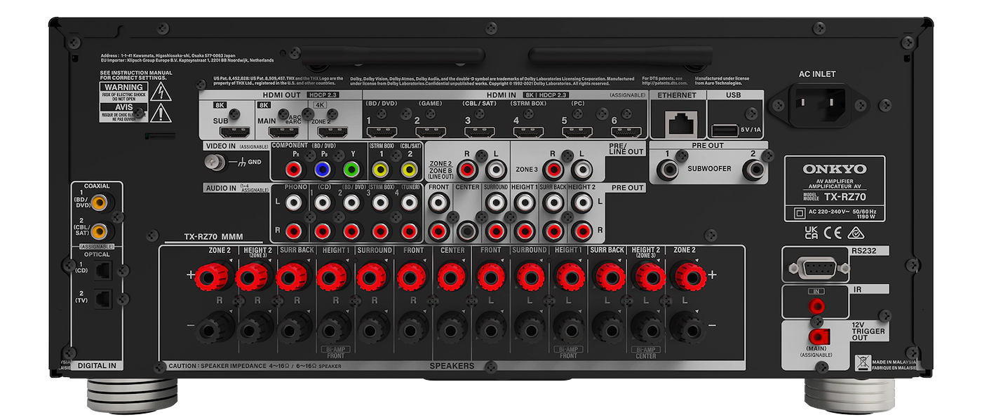 Onkyo TX-RZ70 - 11.2 Ch THX Certified Dolby Atmos AV Receiver - Doneo